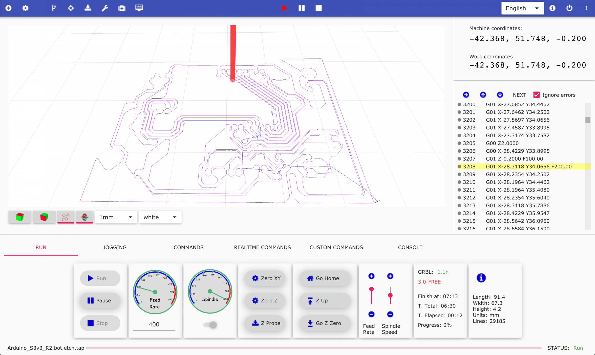 Software Ultimate CNC controllo CNC Grbl