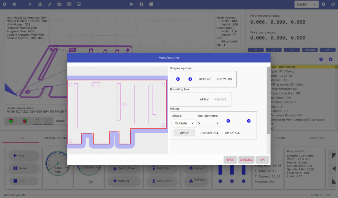Ultimate CNC Grbl controller software